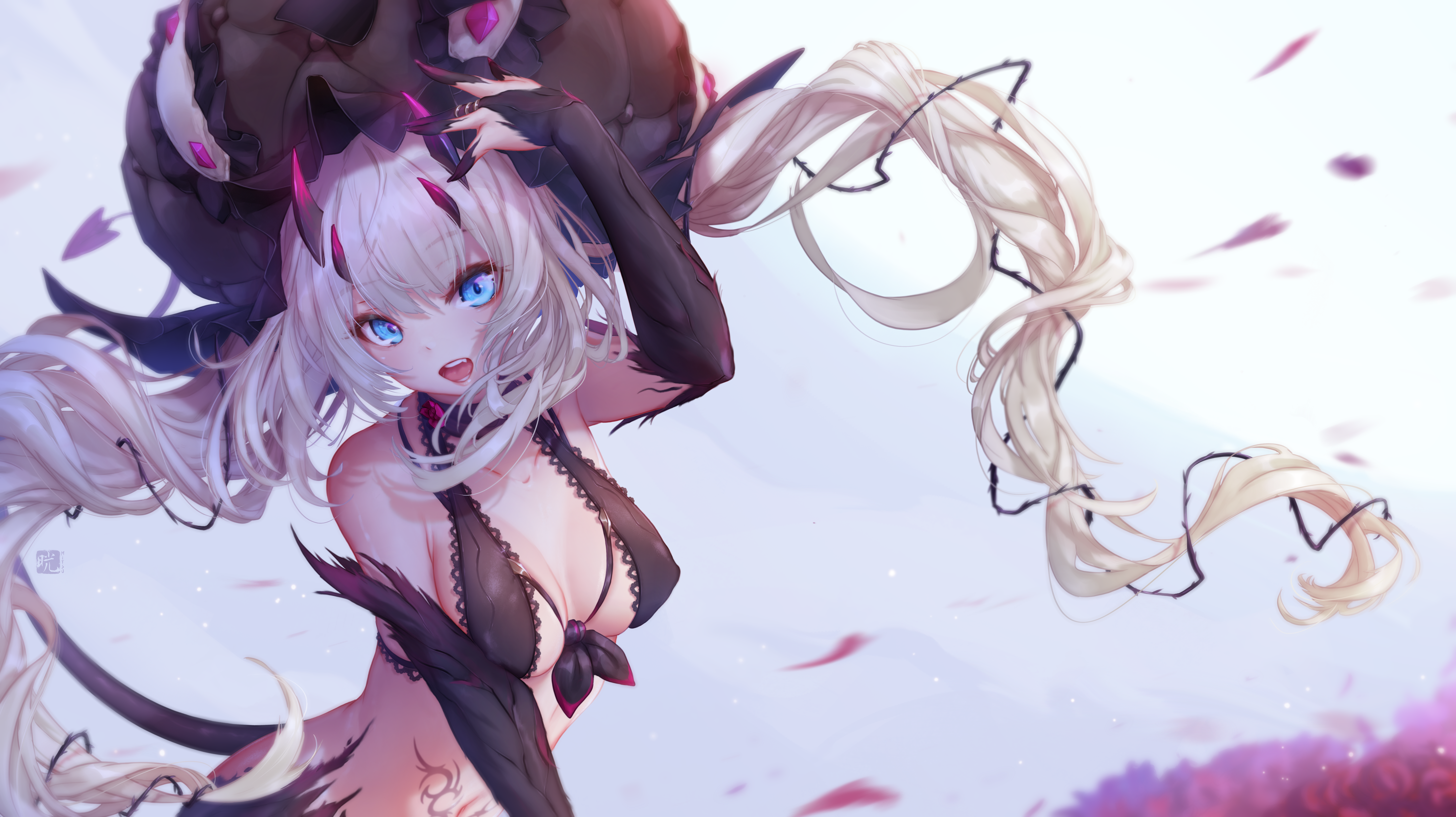 mitsu (mitsu art) fate/grand order marie antoinette (fate) bikini top bottomless swimsuits tail ...